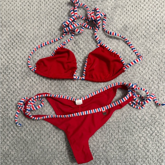 Wicked Weasel | Swim | Wicked Weasel Red Bikini With Striped Accents ...